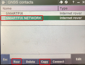 How to connect to SmartFix using network solution on the Trimble TSC3